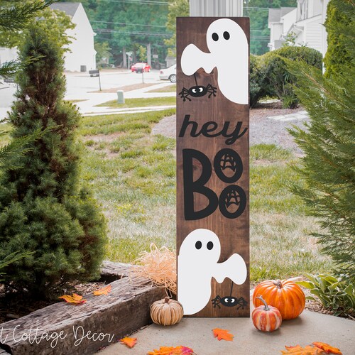 Halloween Porch Sign SVG Hey Boo Porch Sign SVG Boo Welcome - Etsy