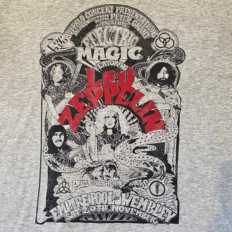 1971 Single Stitch Led Zeppelin. 'electric Magic' Concert Tee - Etsy