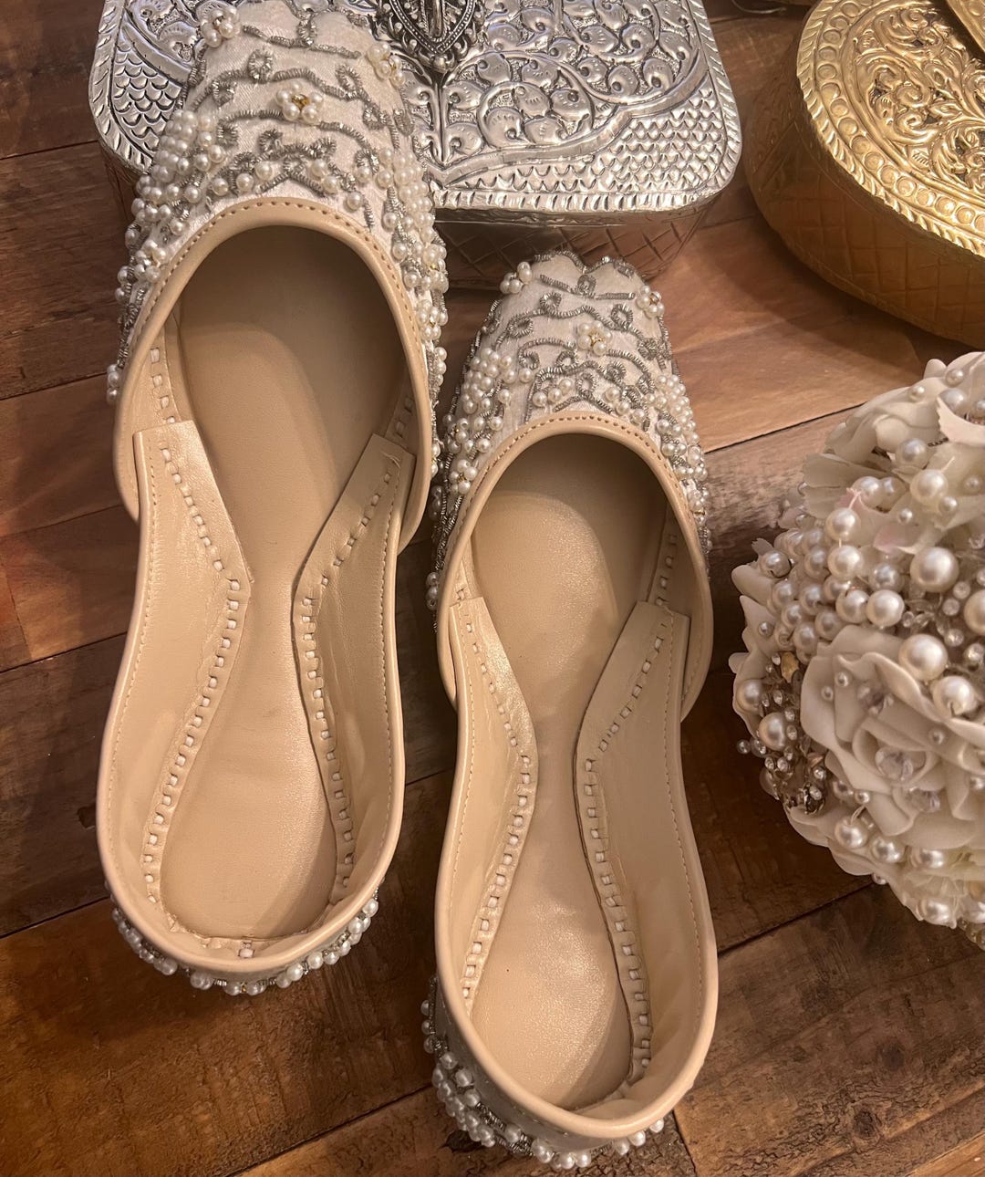Handmade Pearl Bridal Jutti: Pakistani Indian Wedding Shoes - Etsy