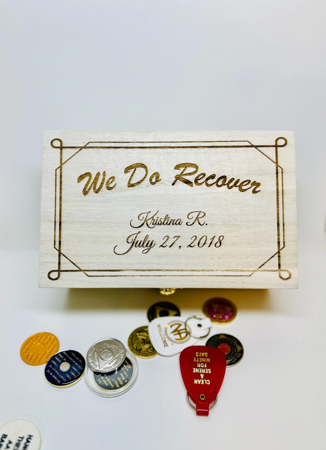 Sobriety Chip Box | Sobriety Gift | Sober Gift | Addiction Recovery ...