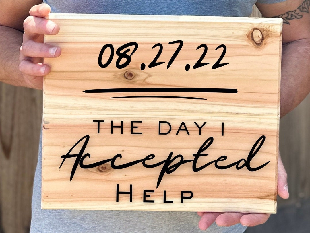 Custom Acceptance Sign-sobriety Decor-sober Date Anniversary Gift-aa ...