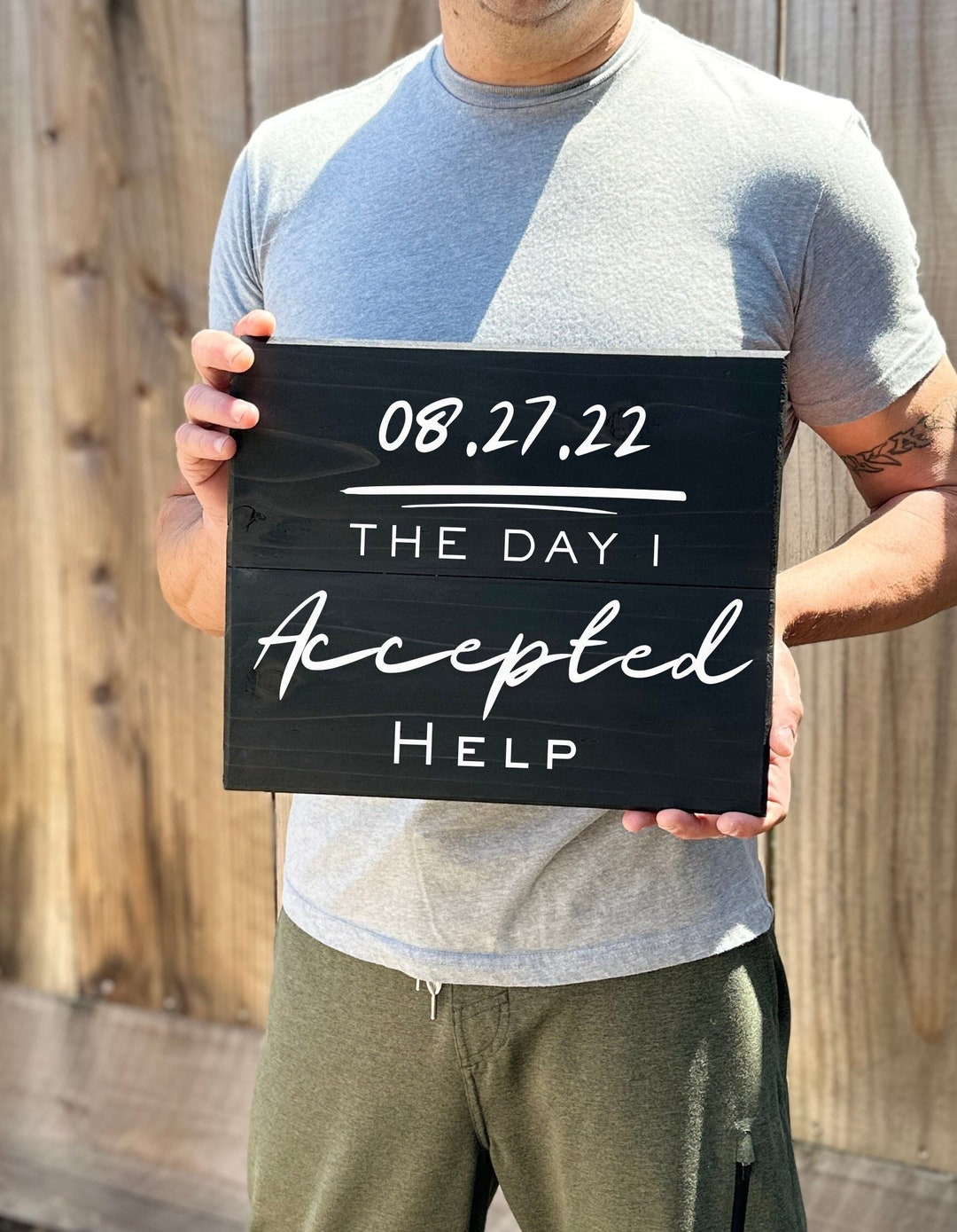 Custom Acceptance Sign-sobriety Decor-sober Date Anniversary Gift-aa ...