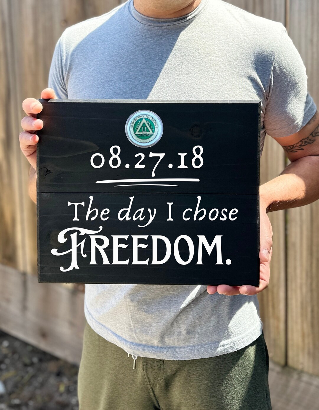 Affirmation Sobriety Coin Display | AA Chip Medallion Coin Capsule ...