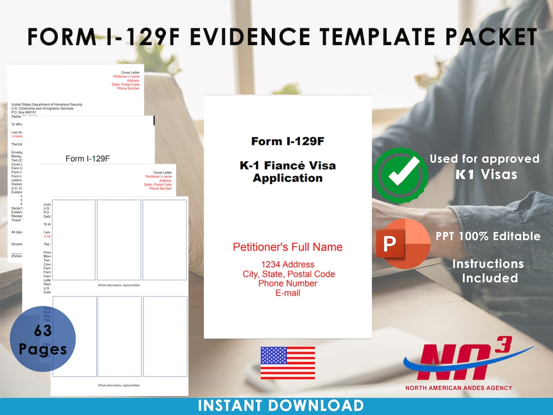 APPROVED I-129f Evidence Template Packet for K1 Fiancé Visa (updated ...