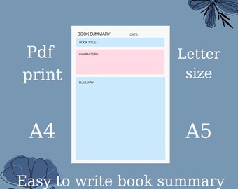 Book Summary and Chapter Summary Worksheet Templates for Fiction ...