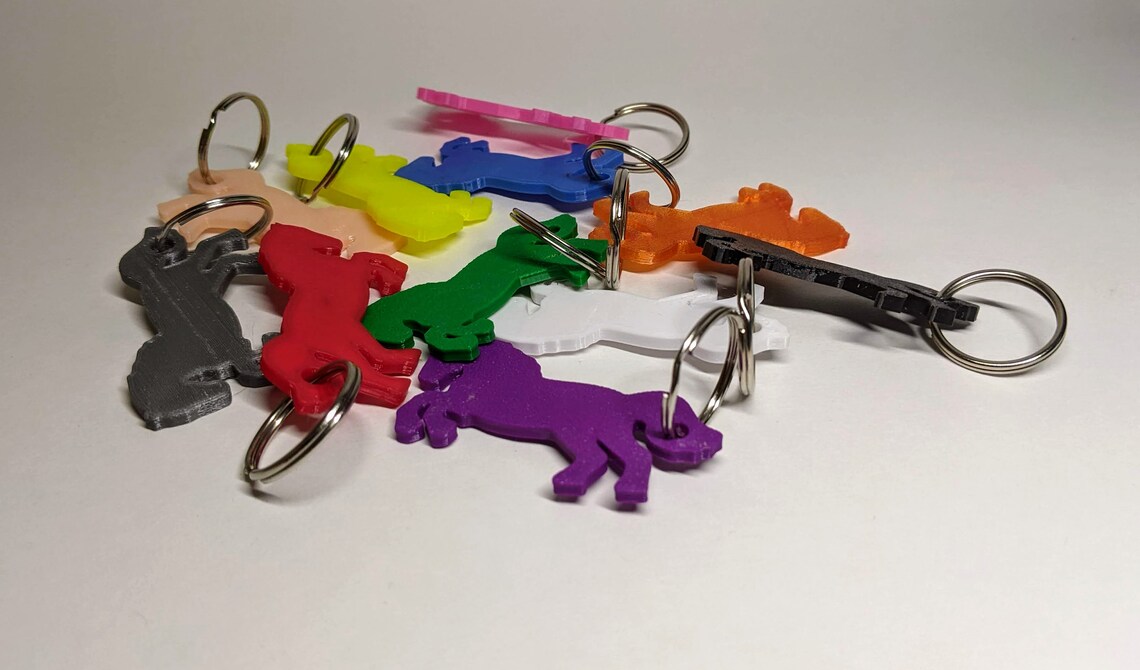 Horse Keychain 3d Printed Key Tag 25mm Ring Included - Etsy
