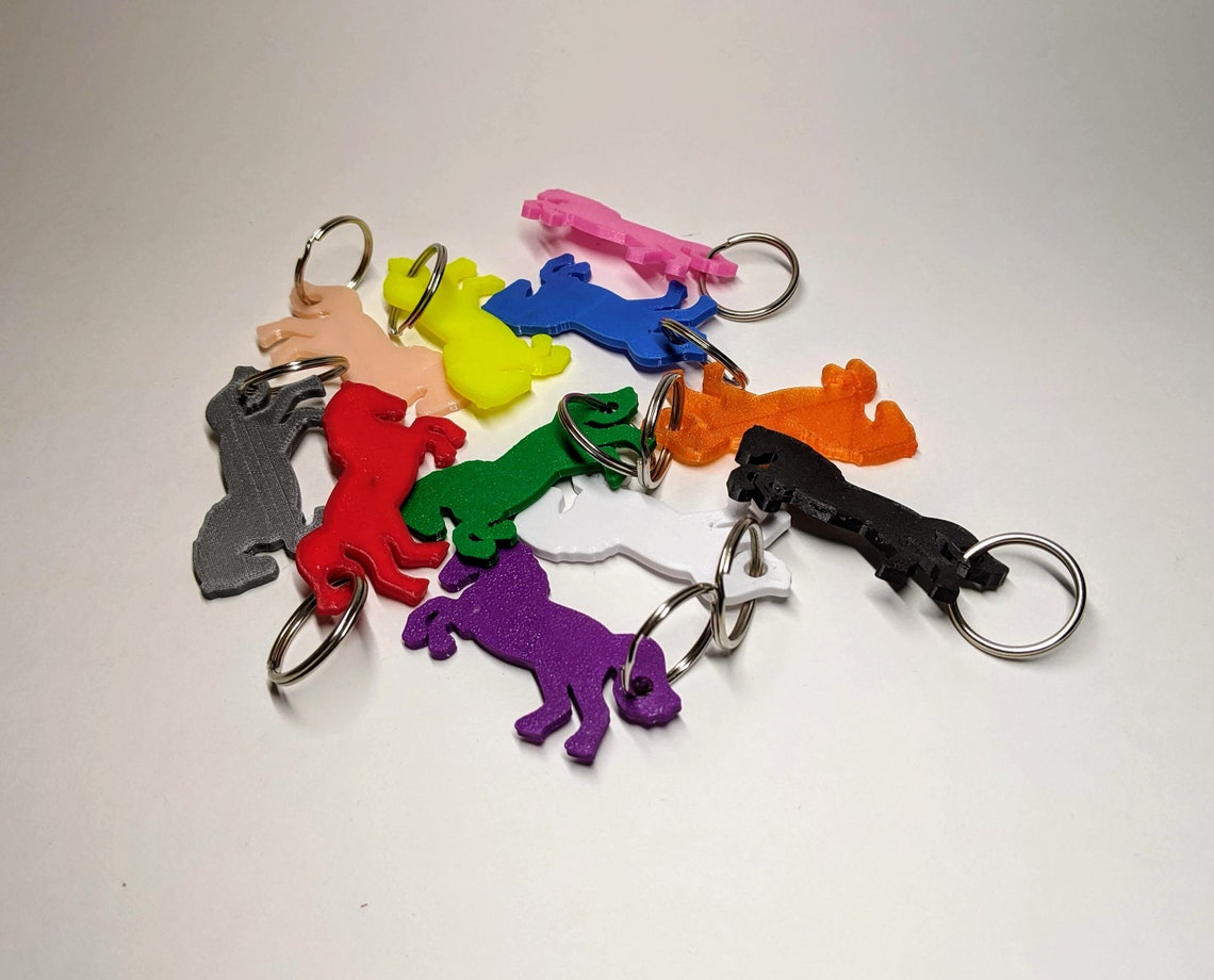 Horse Keychain 3d Printed Key Tag 25mm Ring Included - Etsy