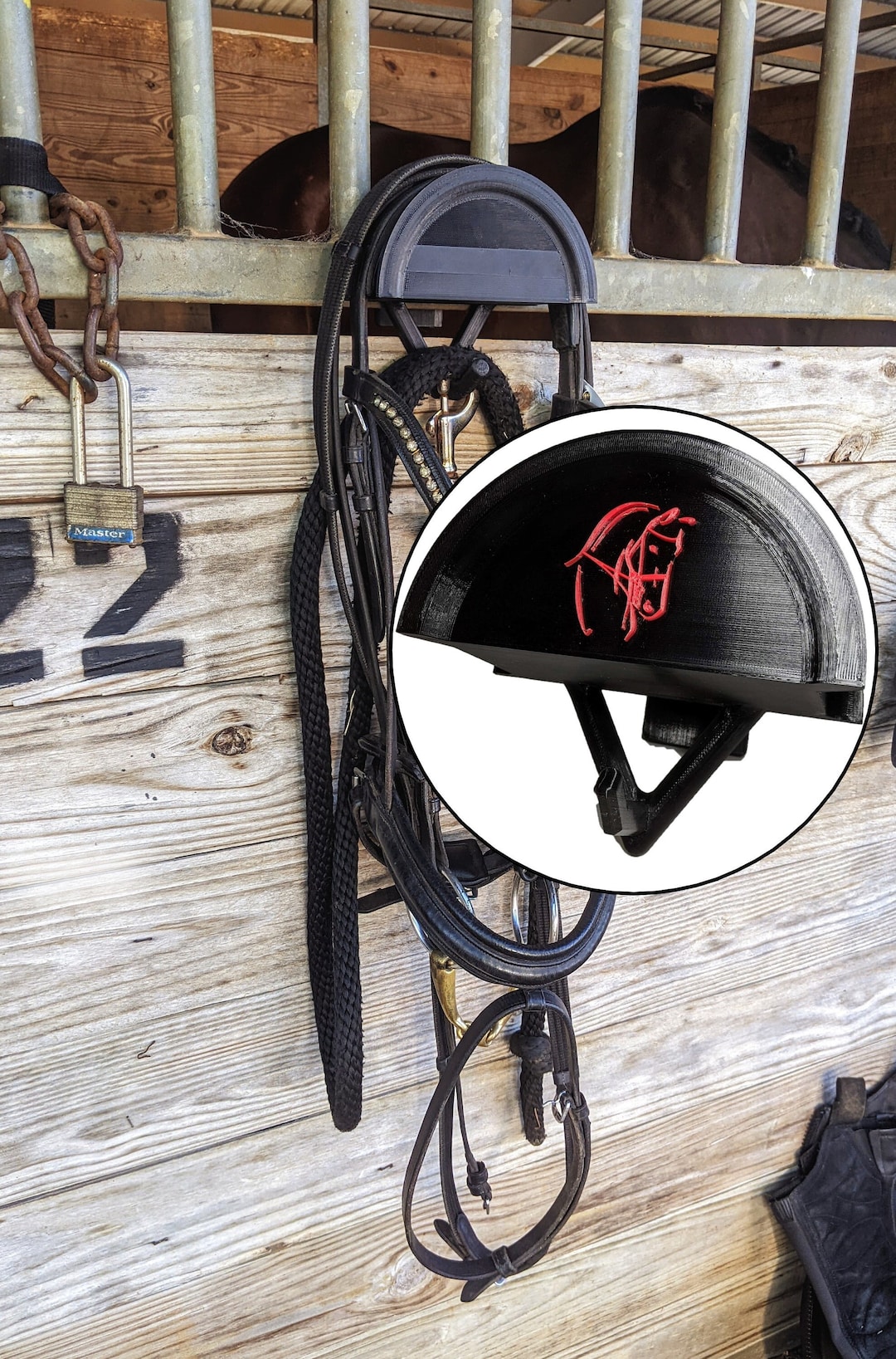 Personalized Hanging Adjustable Bridle Holder - 2 Color Custom - 2 ...