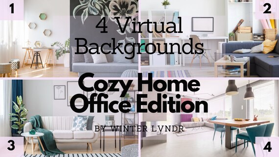 Virtual Backgrounds zoom Microsoft Teams Skype Pack of 4 | Etsy