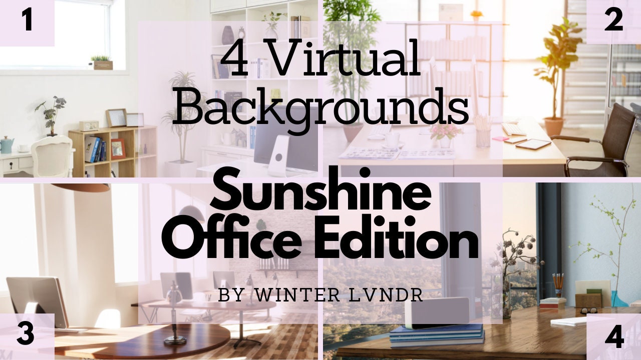 Virtual Backgrounds (zoom, Microsoft Teams, Skype) - Pack of 4 ...