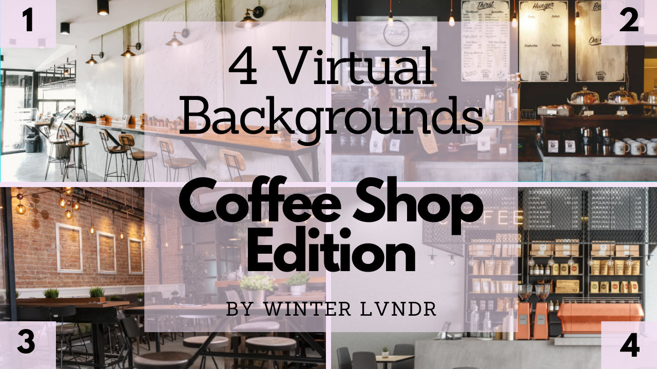 Virtual Backgrounds (zoom, Microsoft Teams, Skype) - Pack of 4 - Coffee ...