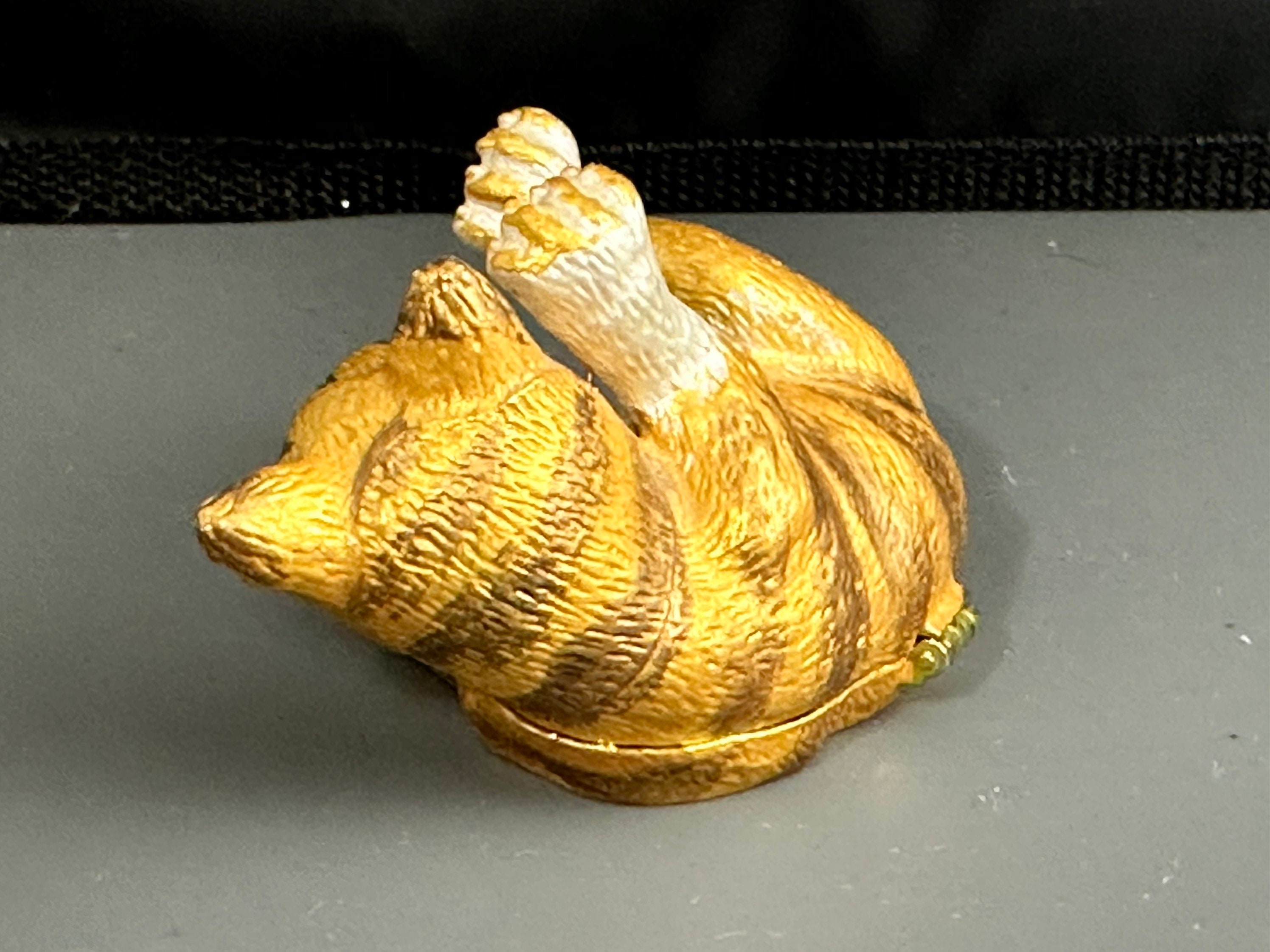 Rucinni Playful Cat Trinket Box / Vintage Cat Trinket Box With ...