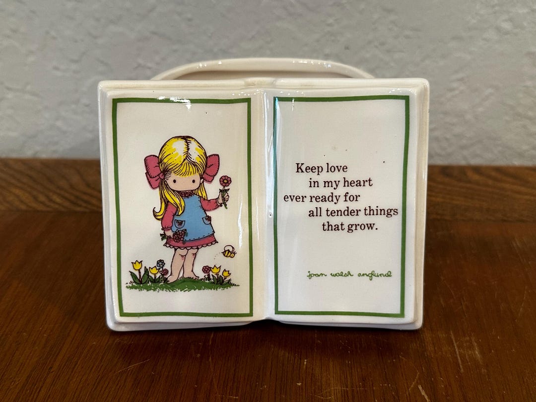 Vintage Ceramic Open Book Shaped Planter, Created by Joan Walsh Anglund ...