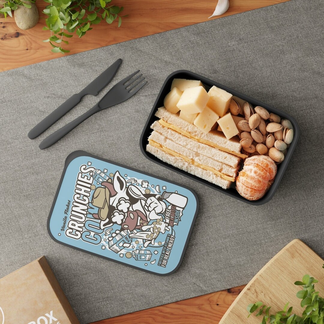 CRUNCHIES COW Bento Box Lunch Box With Band and Utensils | Eco Friendly ...