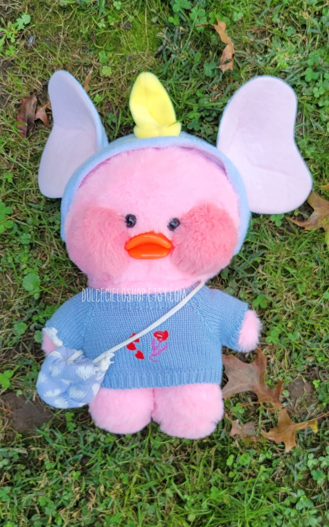 Pink Duck Plushie in Elephant Costume and Drawstring Bag - Etsy