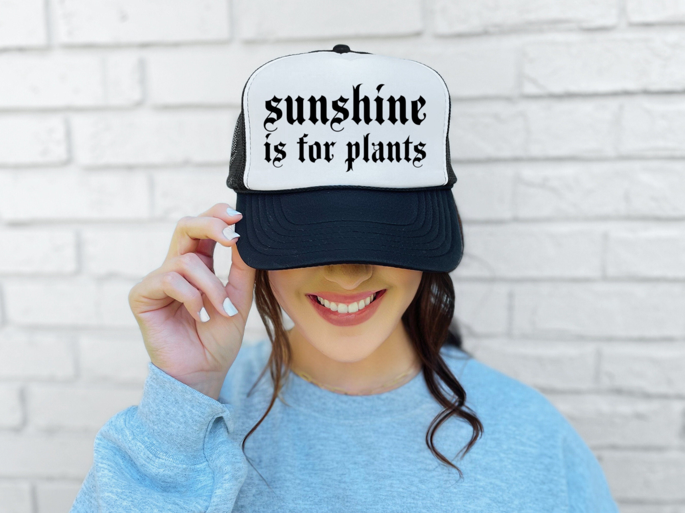 Sunshine is for Plants Trucker Hat, Goth Trucker Hat, Emo Clothing ...