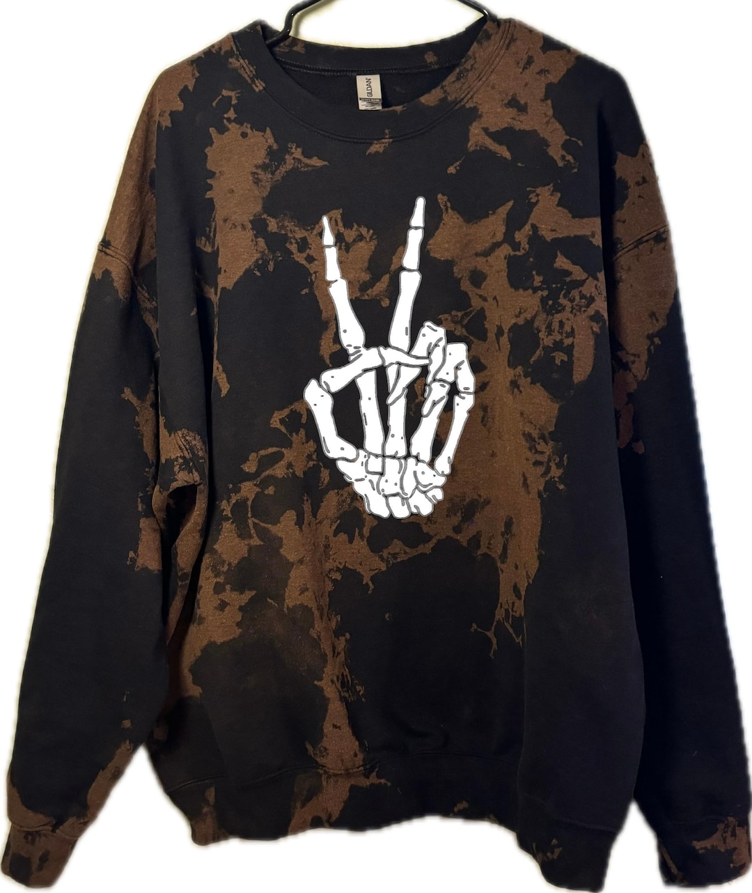 Acid Wash Peace Skeleton Hand Sweatshirt, Peace Sign Sweatshirt ...