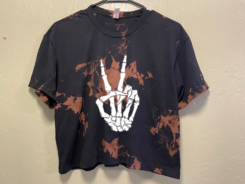 Skeleton Hand Shirt, Acid Wash Shirt, Bleached Shirt, Skeleton Shirt ...