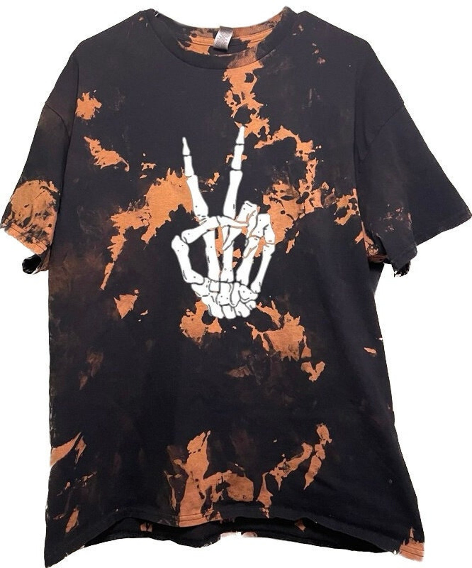 Acid Wash Skeleton Hand Shirt Peace Sign Hand Shirt Acid - Etsy