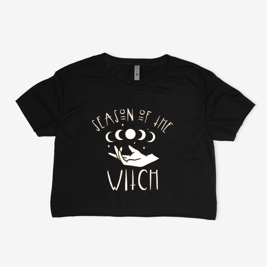 Season of the Witch Crop Top: Bleached Acid Wash Halloween Shirt - Etsy