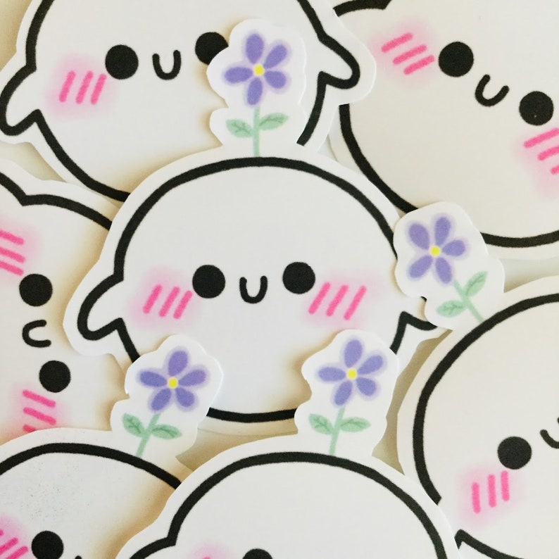 Cute Flower Blob Sticker Vinyl Decal Waterproof - Etsy