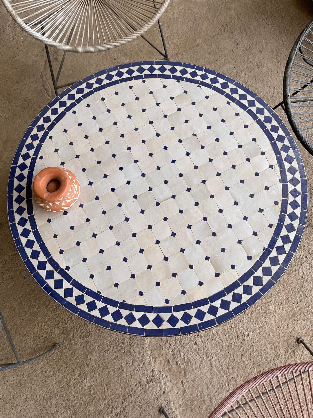 ROUND COFFE TABLE Custom Mosaic Coffee Table Outdoor - Etsy