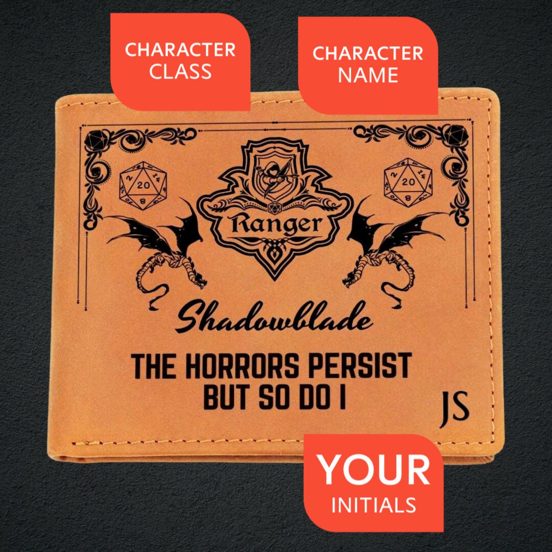 Custom Dnd Character Ranger Gift, Mans Leather Wallet, Trending Now ...
