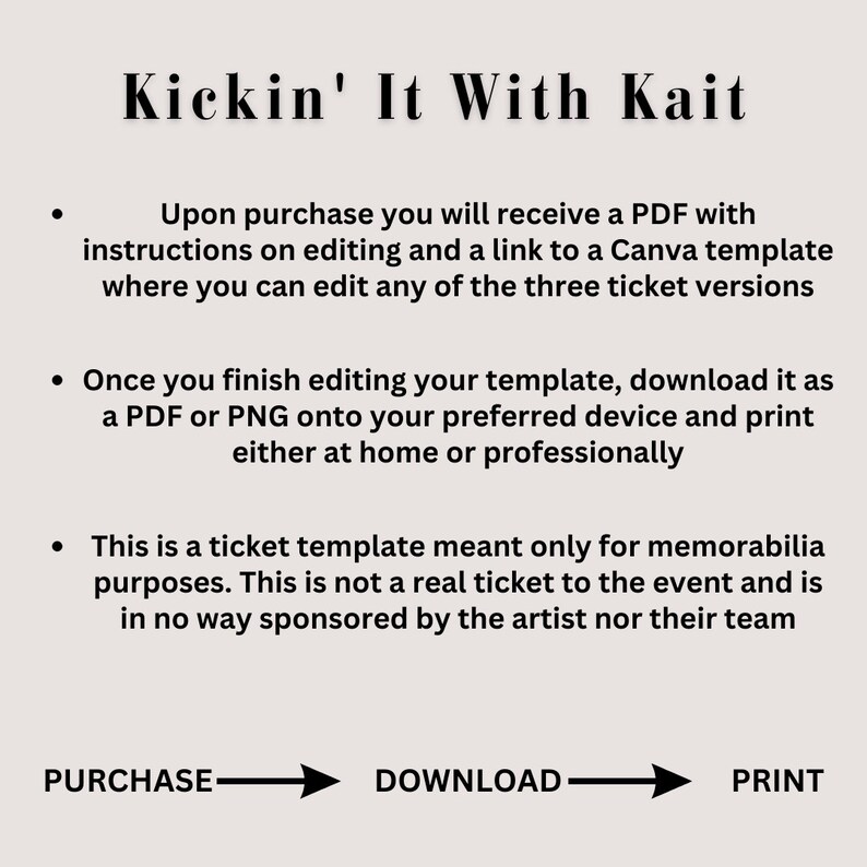 Concert Ticket Memorabilia. Artist Show Keepsake/memento. Generic Show ...
