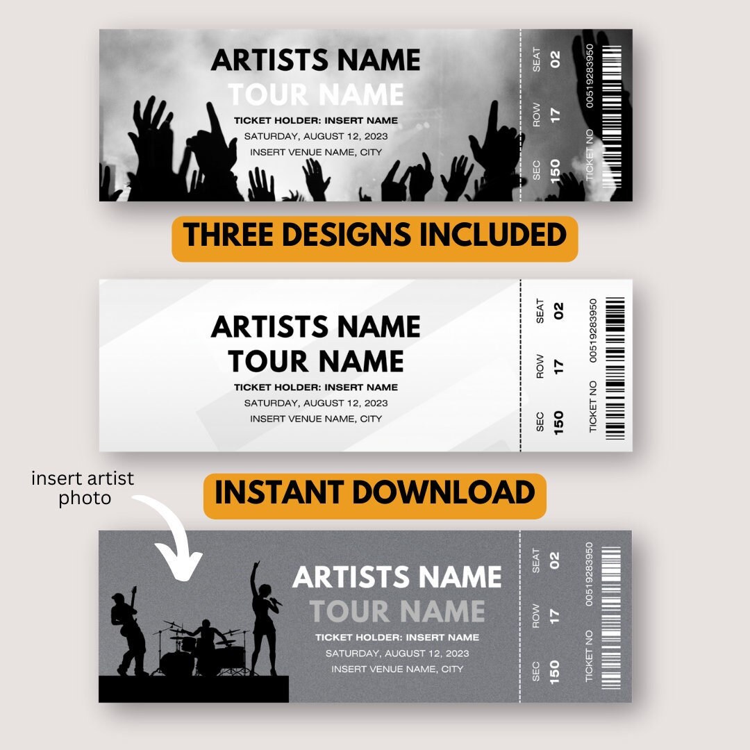 Concert Ticket Memorabilia. Artist Show Keepsake/memento. Generic Show ...