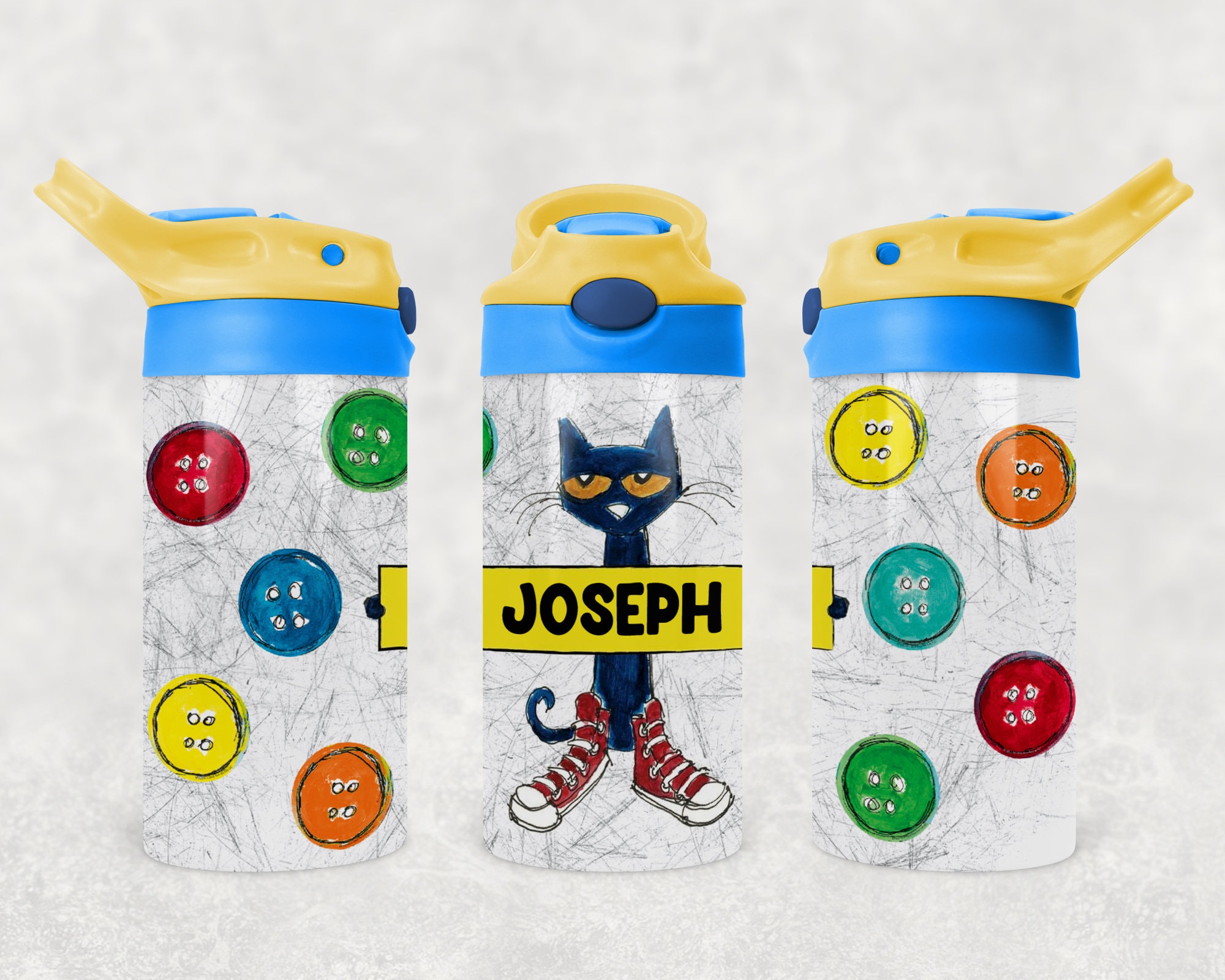 Pete the Cat Personalized Water Bottle-12oz Stainless Steel Sippy Cup ...