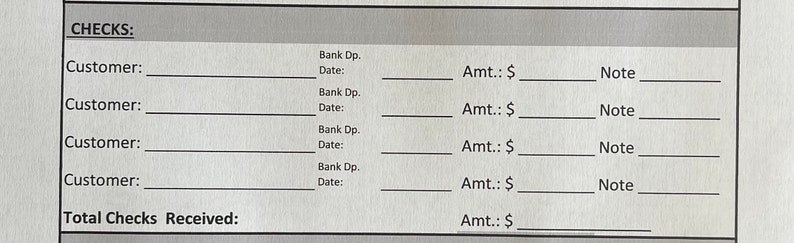 Daily Deposit Worksheet - Etsy