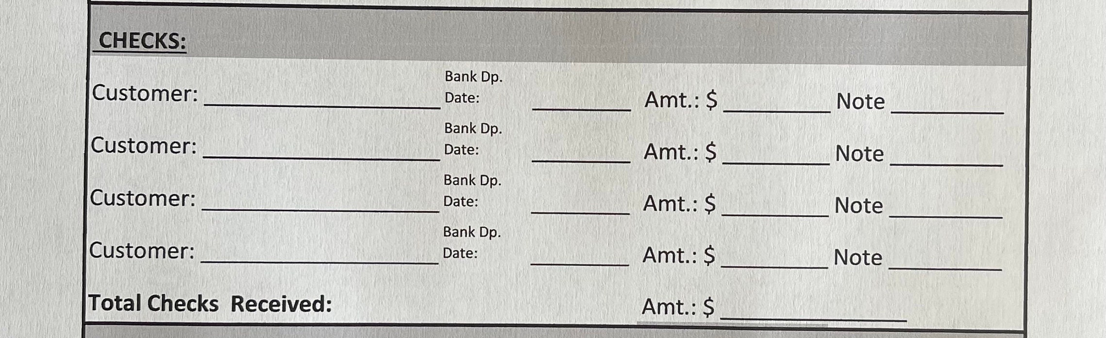 Daily Deposit Worksheet - Etsy