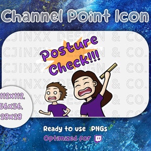 POSTURE CHECK Twitch Channel Point Emote, Ruler Smack, Cute Icon for ...