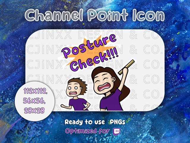 POSTURE CHECK Twitch Channel Point Emote, Ruler Smack, Cute Icon for ...