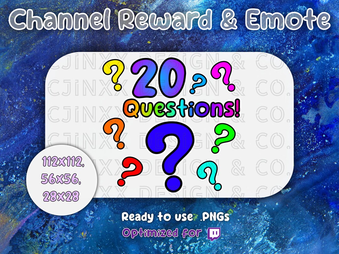 Twitch Channel Point Icon "20 Questions" Fun Reward Stream Games ...