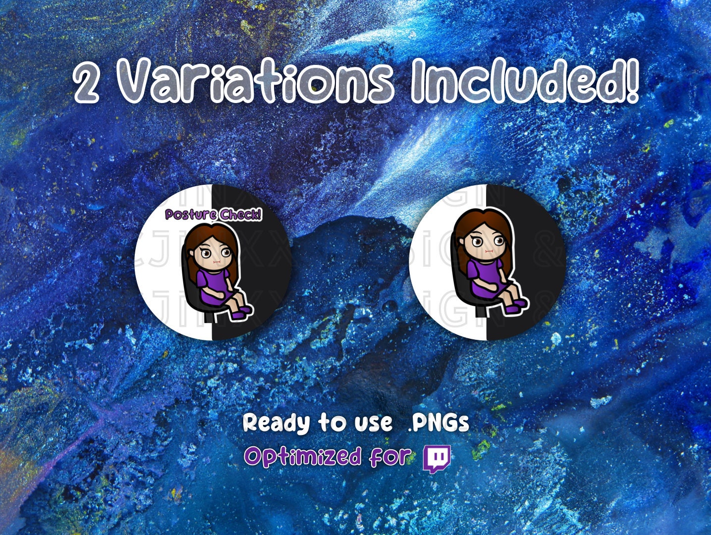 POSTURE CHECK Funny Twitch Channel Point Reward, "wide Eyes Brunette ...