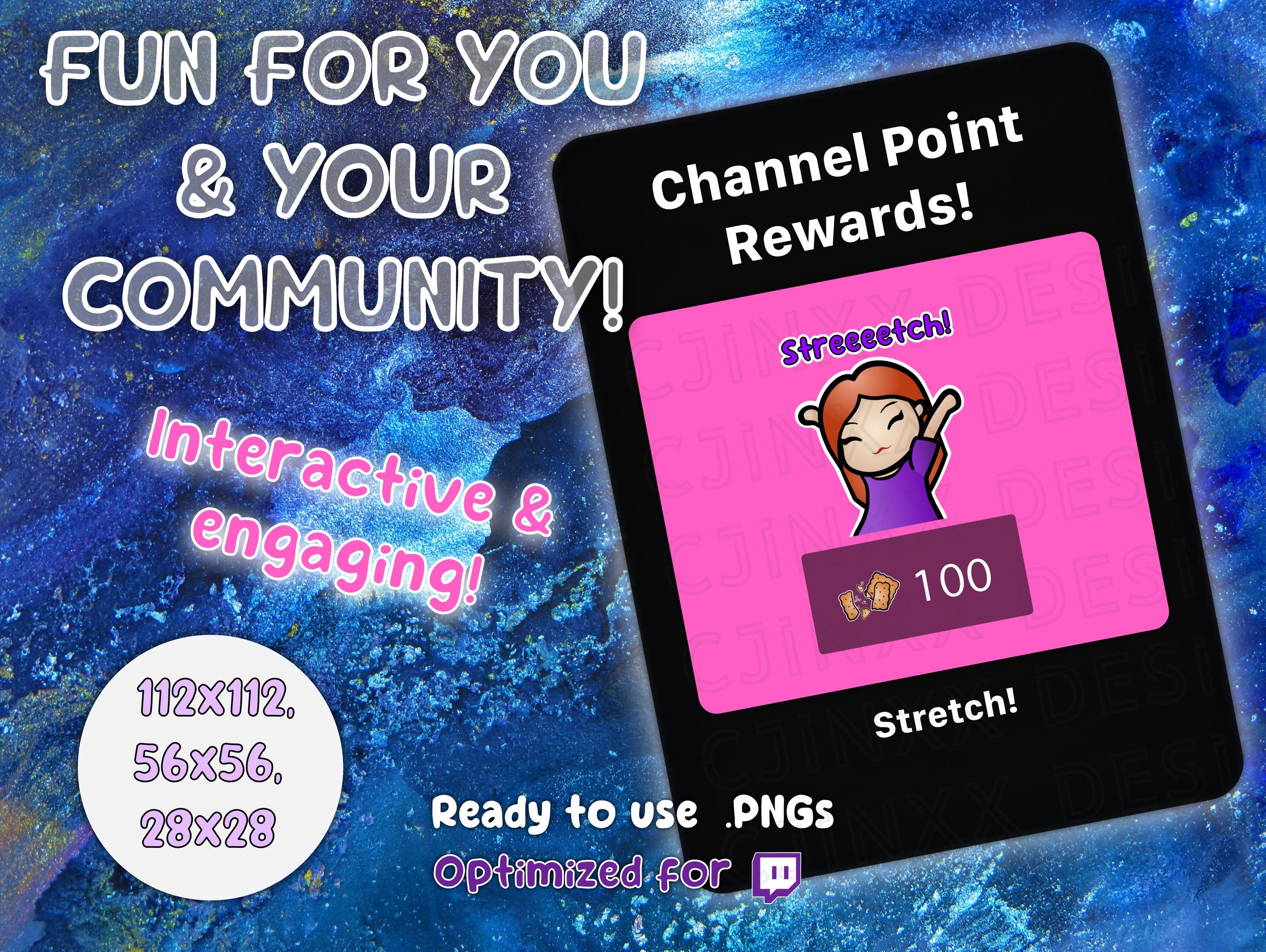 STRETCH Fun Twitch Reward, Red Hair Girl Purple Shirt Channel Point ...