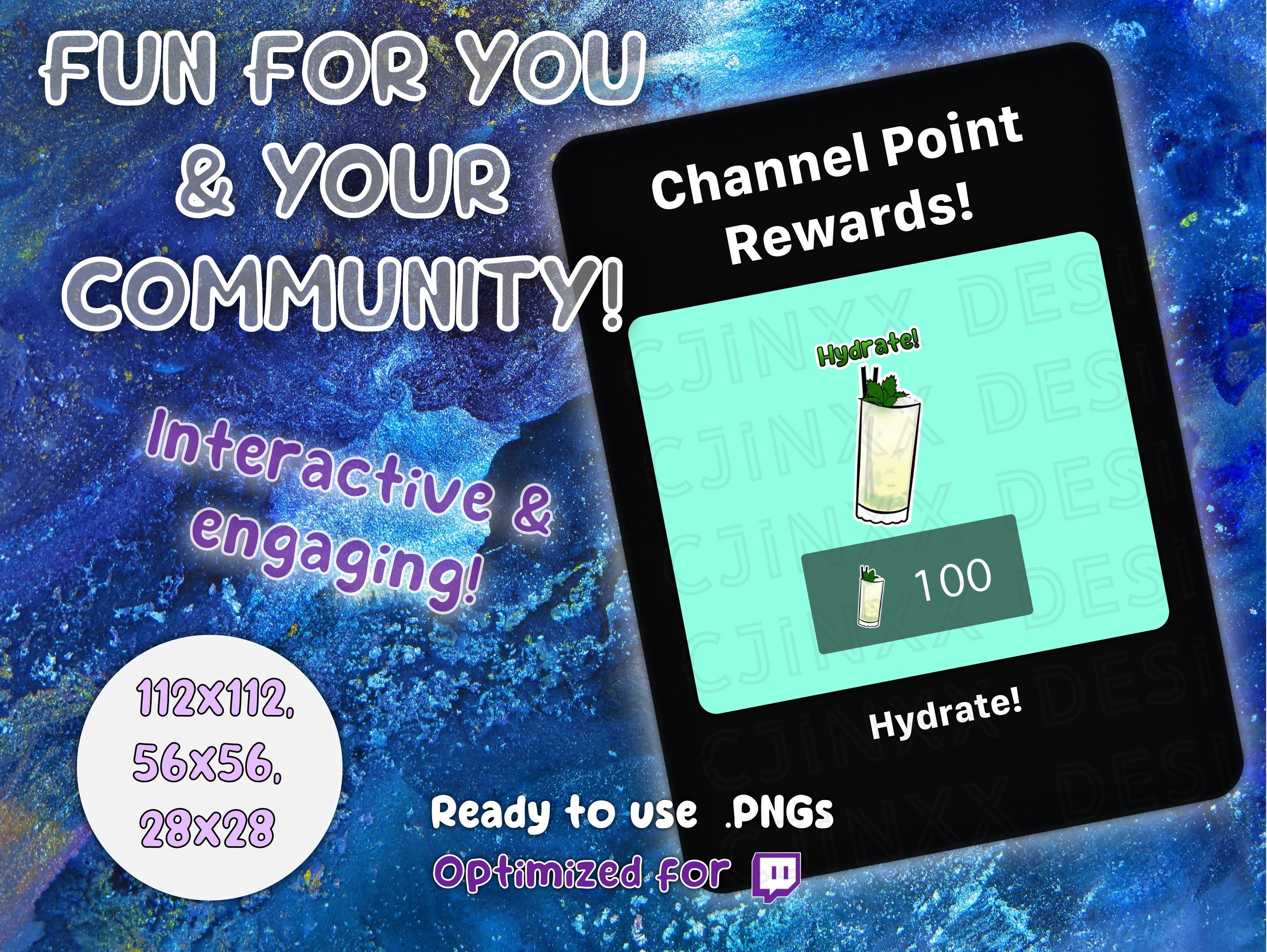 MOJITO Cocktail Twitch HYDRATE Channel Point Reward, Cute Alcohol Icon ...