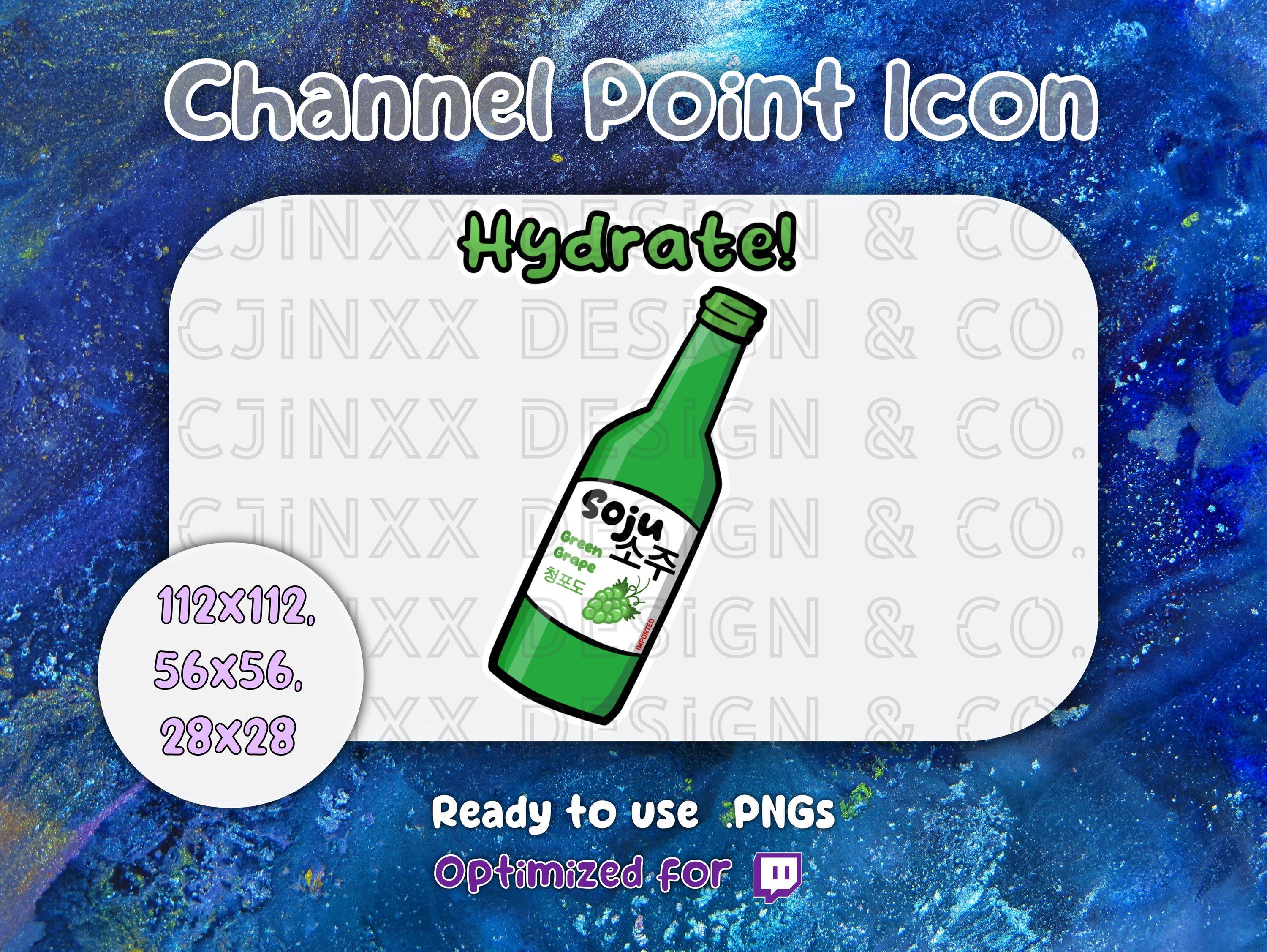GREEN GRAPE SOJU Twitch Hydrate Channel Point Emote, Icon for Twitch ...