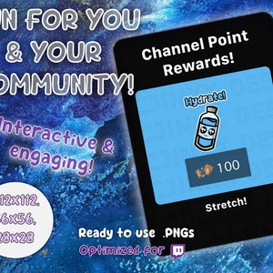 HYDRATE Channel Point Twitch Reward, Engage Your Community, Cute Fun ...