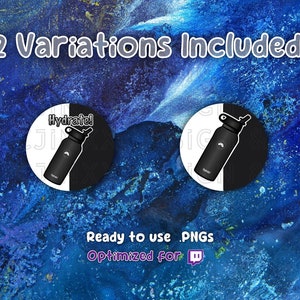 Black Hydro Bottle Twitch HYDRATE Channel Point Emote, Cute Icon for ...
