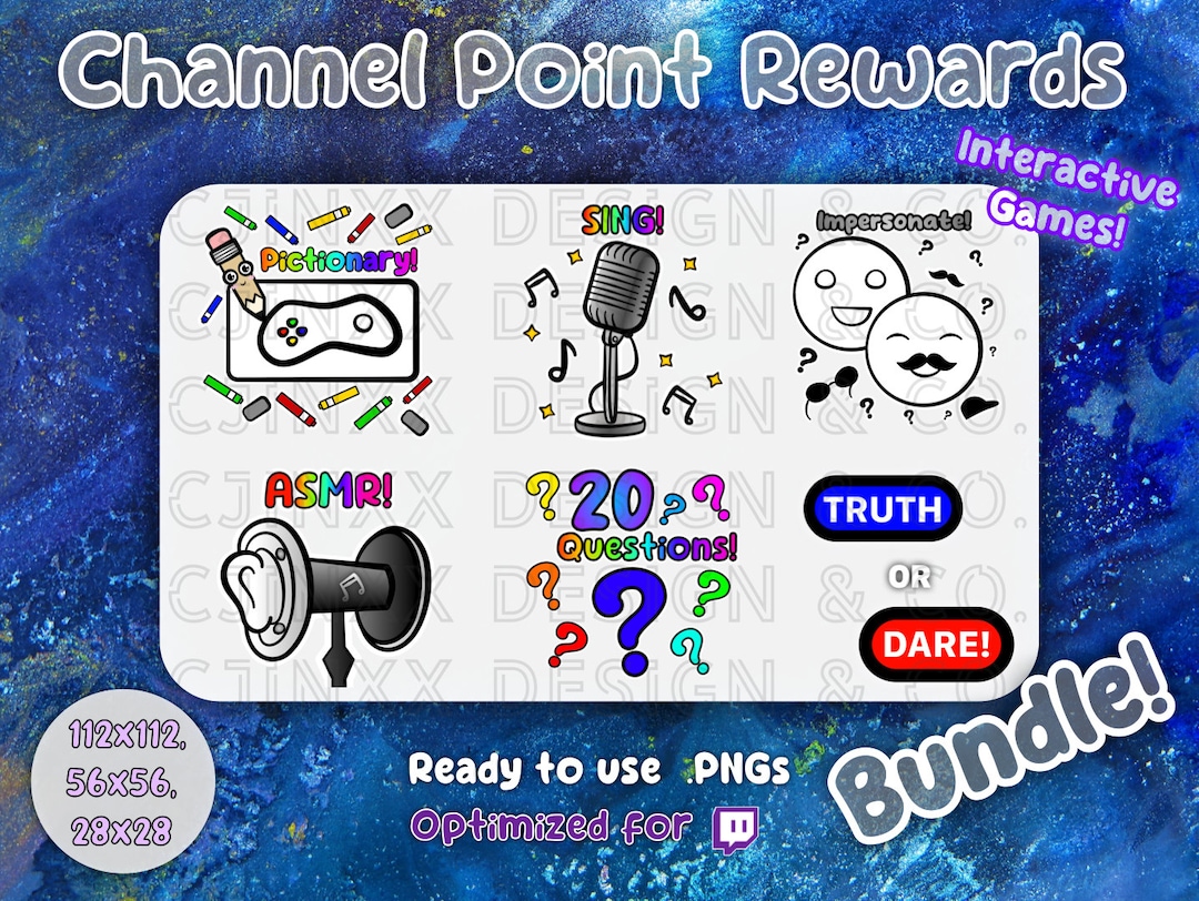 Twitch Stream Games Channel Point Reward Icon Bundle Interact Chat Fun ...