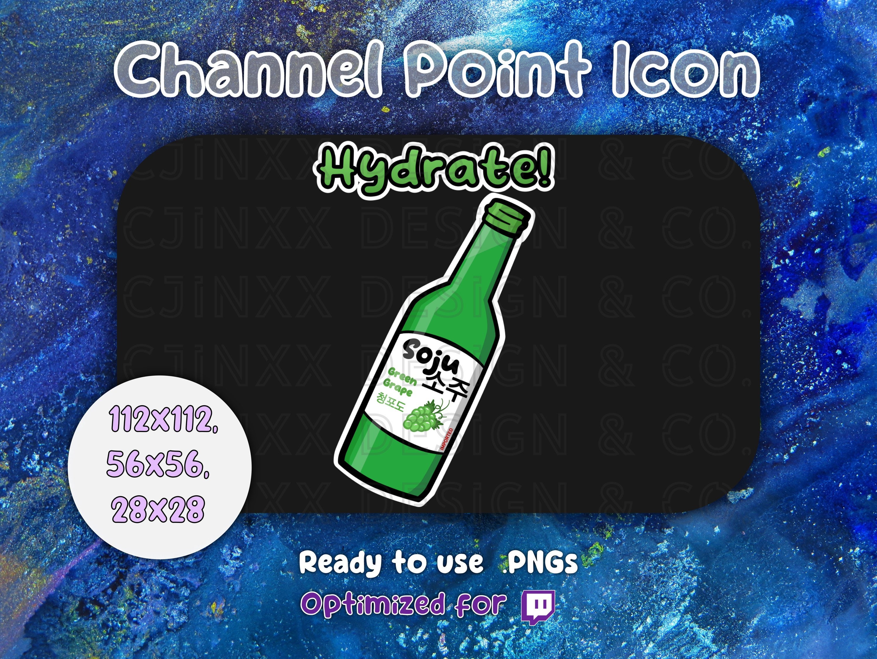 GREEN GRAPE SOJU Twitch Hydrate Channel Point Emote, Icon for Twitch ...