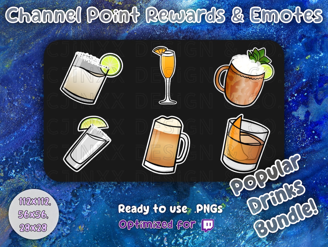 Twitch Icon Bundle, "popular Drinks 2", Alcohol Channel Reward & Emote ...