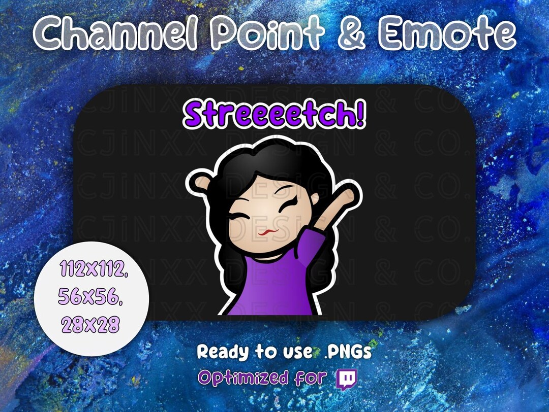 STRETCH Fun Twitch Reward, Black Curly Wavy Hair Girl, Channel Point ...