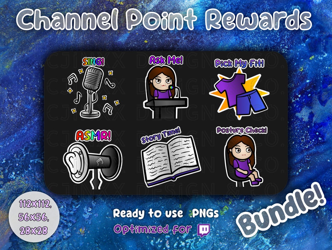 Twitch Reward Icon Bundle Cute Channel Point Reward Twitch Chat ...
