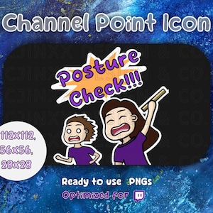 POSTURE CHECK Twitch Channel Point Emote, Ruler Smack, Cute Icon for ...