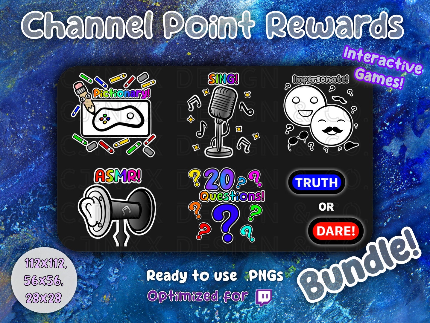 Twitch Stream Games Channel Point Reward Icon Bundle Interact Chat Fun ...