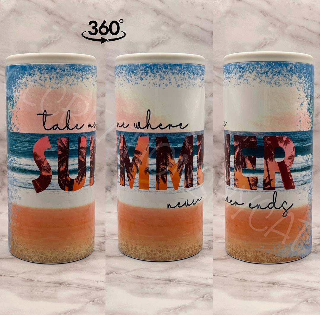 Summer Can Cooler | 12 Ounces | Skinny Cans | Stainless Steel - Etsy