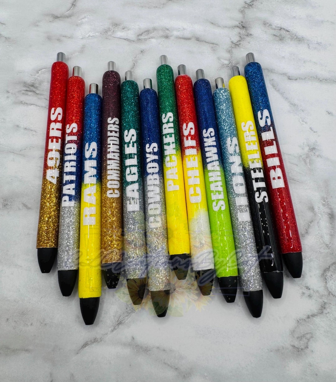 Football Team Pens | Glitter Pens | Refillable | Gel Ink | Ink Joy - Etsy